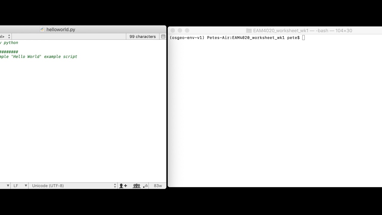 Python: Hello World Script