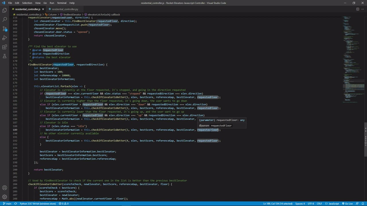 Rocket Elevators Residential Controller JavaScript Walkthrough