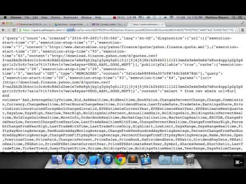 Yahoo Finance API Pt 1 Getting Started