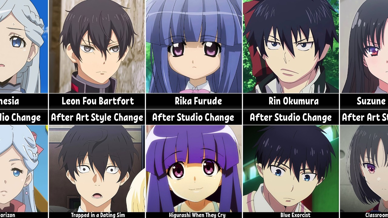 Anime Characters After Art Style & Studio Changes