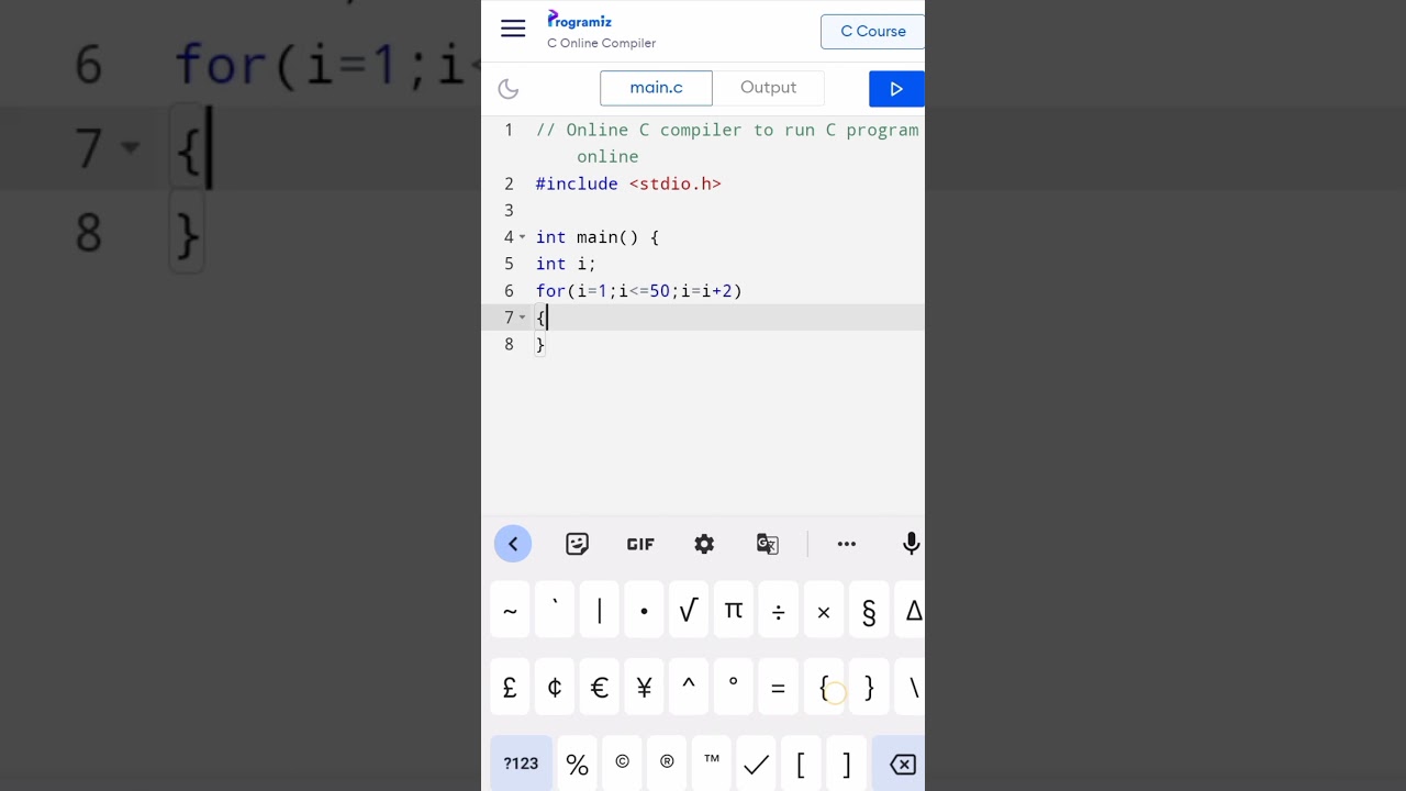 c program to print odd numbers from 1 to 50 ,#trending #ytshorts #viral #coding
