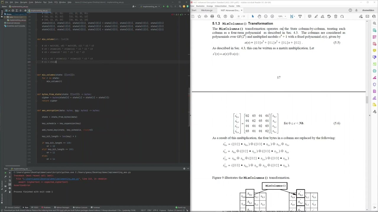 Cryptography with Python 11: Implementing AES in Python #5
