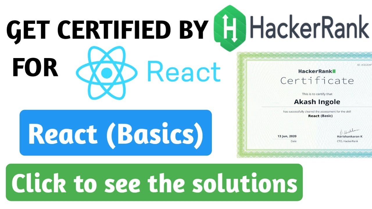 #1 Hackerrank certification for react | Hackerrank react solutions | Hackerrank