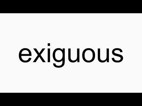 How to pronounce exiguous