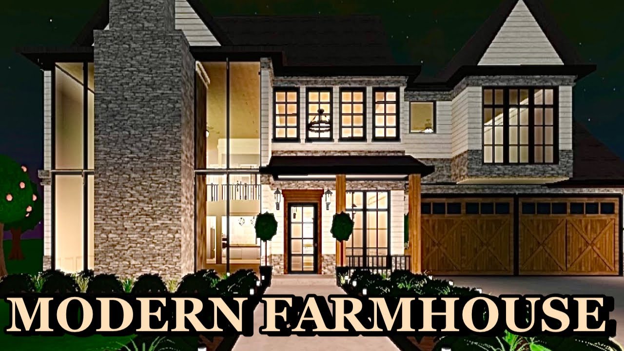 BLOXBURG - MODERN FARMHOUSE SPEEDBUILD/TOUR | ROBLOX