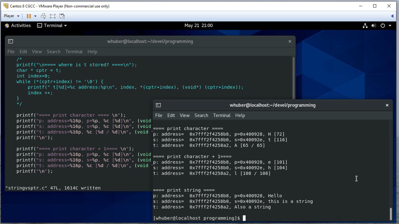 String Pointers in C