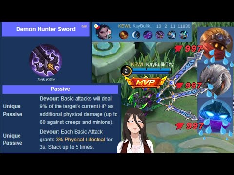 How to counter build Tank enemy l Hanabi and Demon Hunter Sword l MLBB