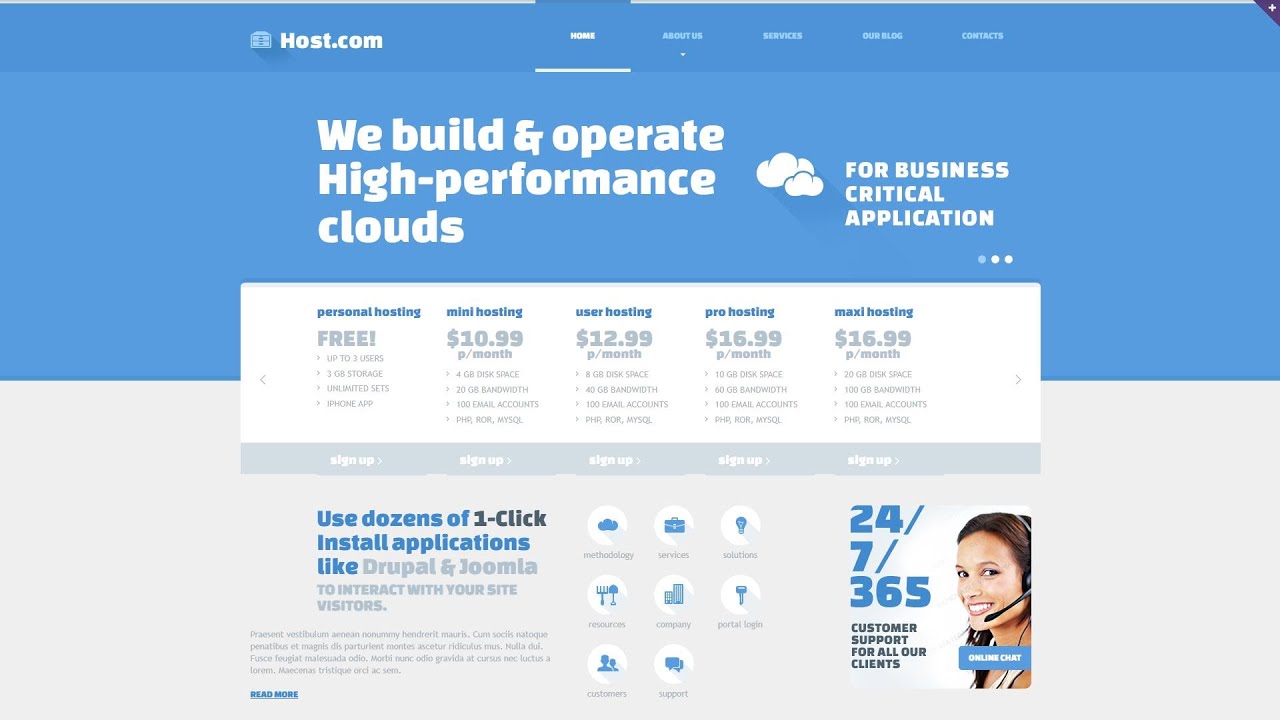 Hosting Responsive Website Template - 51340