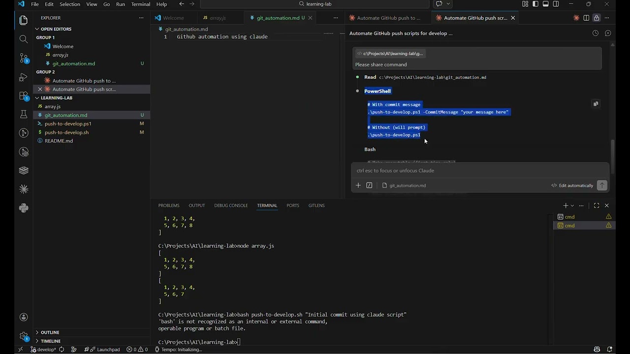 Automate GitHub Push Using Claude AI (Developer Workflow Automation)