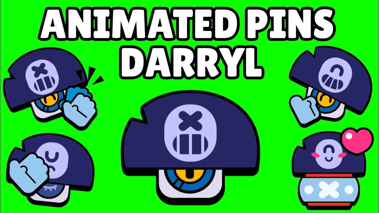 Darryl Pins (Animated) | Brawl Stars | Green Screen