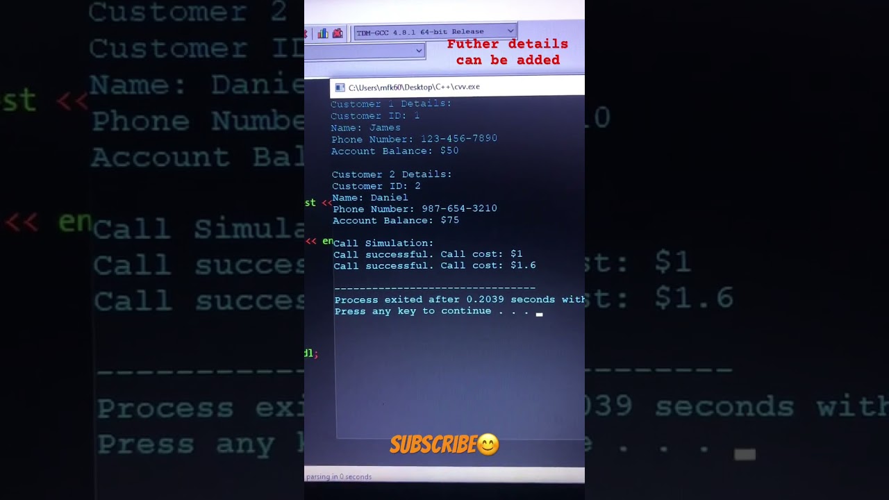 call simulation IDE dev c++ #cppprogramming