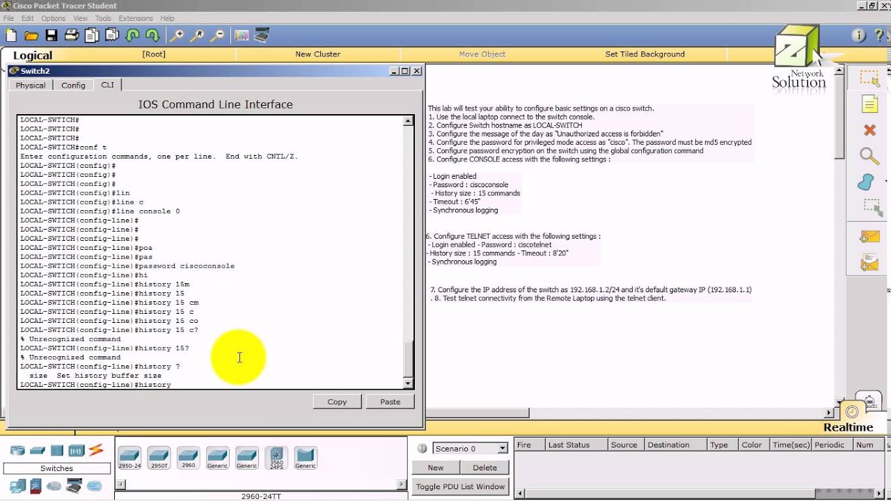 Lab 1 -  Basic switch setup