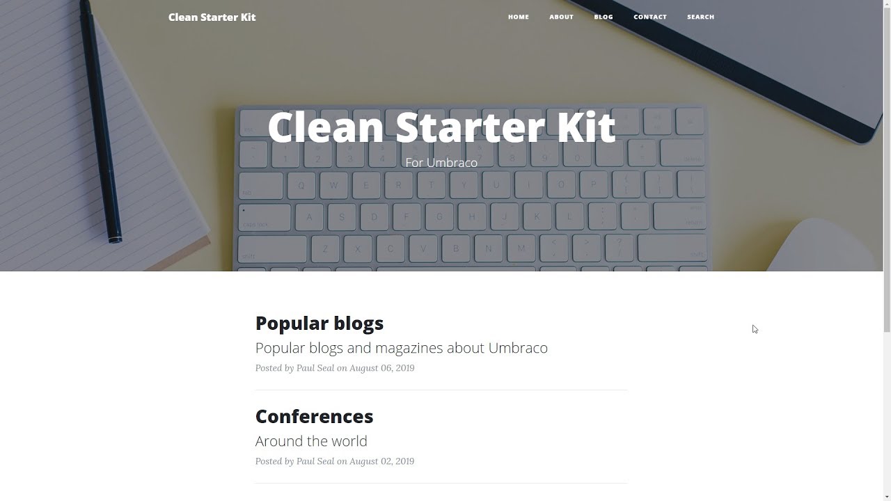 Clean Starter Kit for Umbraco v8