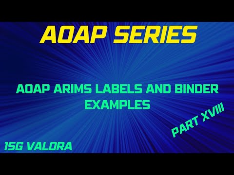 AOAP ARIMS Label examples and Binder Examples Part 18