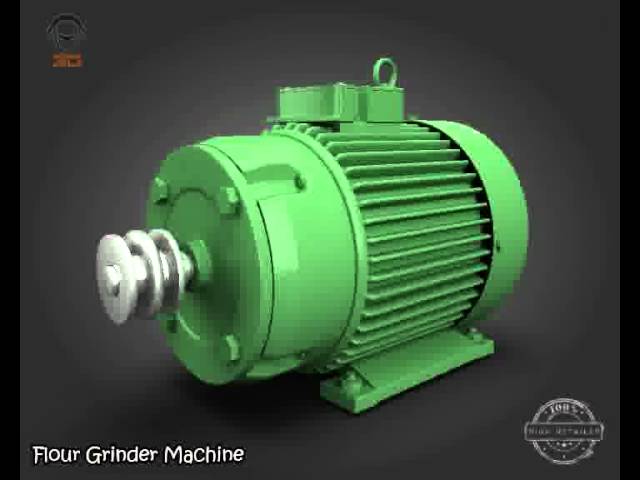 3D Model Flour Grinder Machine 3D Model - FlatPyramid