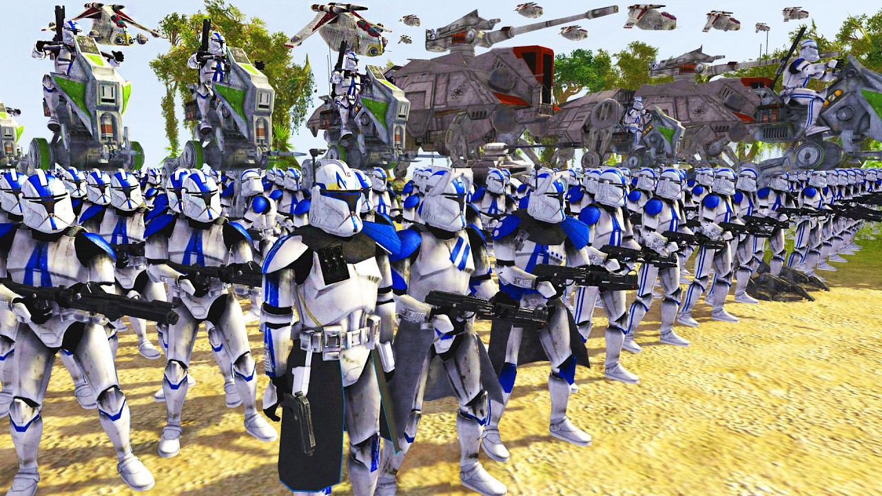 I built Captain Rex's CLONE ARMY in Mountain SIEGE Invasion! - Men of War: Star Wars Mod