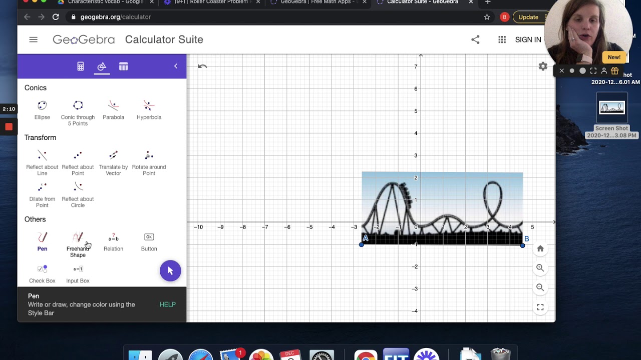 Geogebra  Roller Coaster Placement