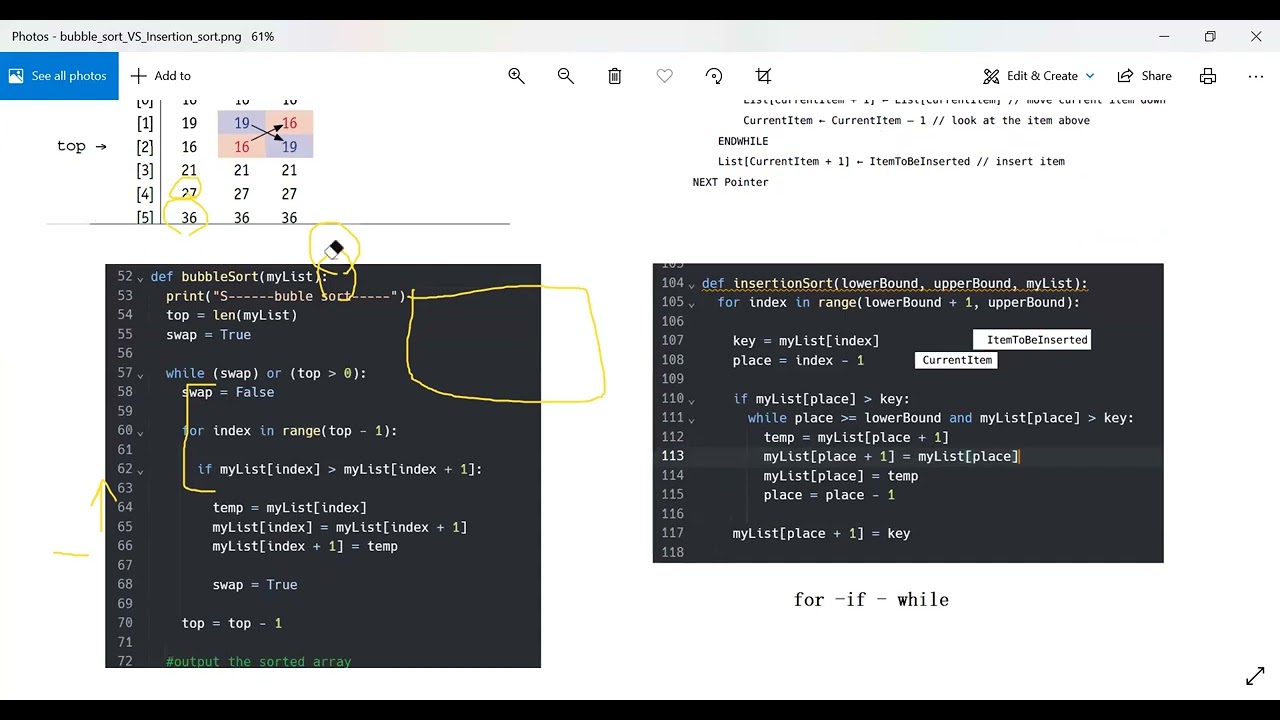 9618 - Python video tutorial Class 7 (Part 2 - Bubble sort algorithm )  - Python tutor