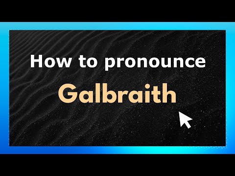 How to Pronounce Galbraith (American Pronunciation / US) with Audio and Phonetic Spelling