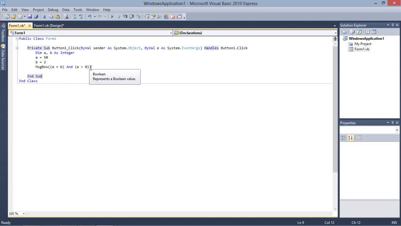 Operators in Visual Basic