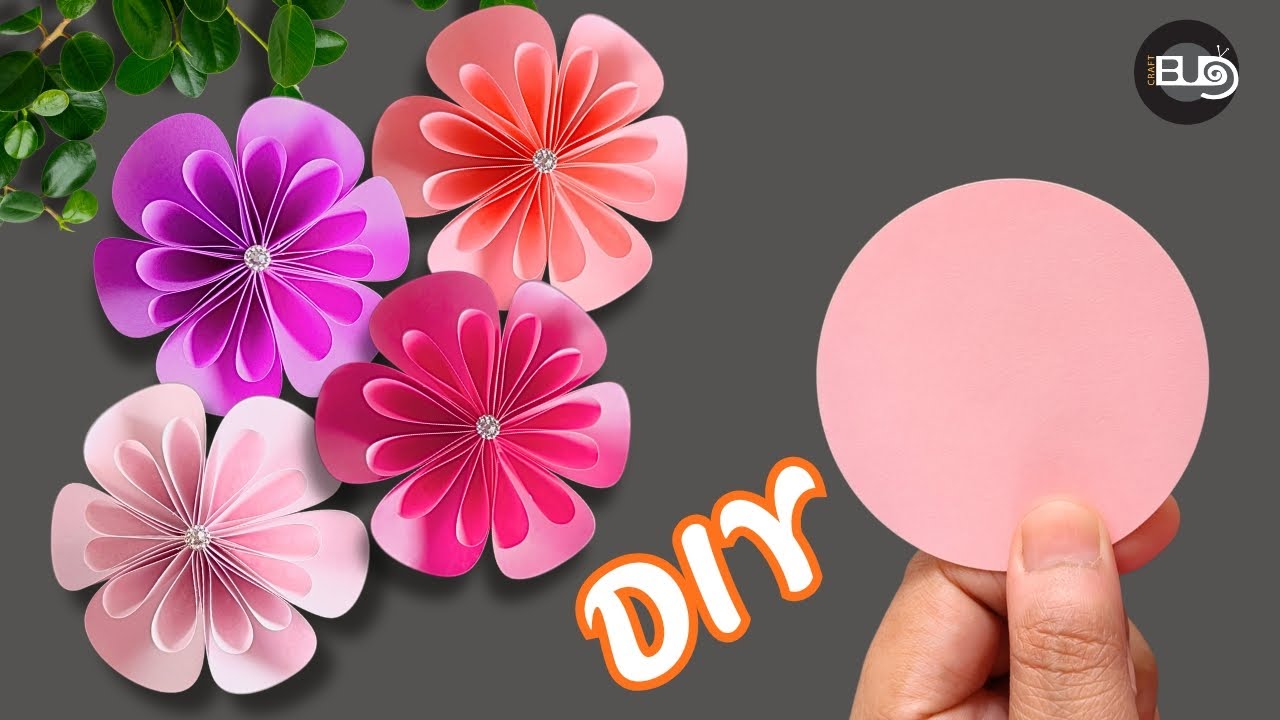🌸DIY Circle Paper Flowers– Super Easy & Stunning! Craft Idea DIY Paper Flower!