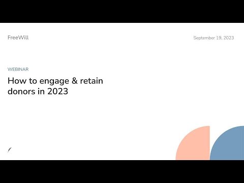 Webinar: How to engage and retain donors in 2023