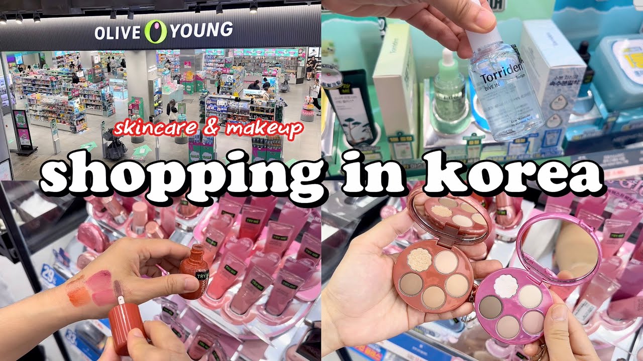 shopping in korea vlog 🇰🇷 skincare & makeup haul 🍑 summer daily essentials at Oliveyoung 올영세일