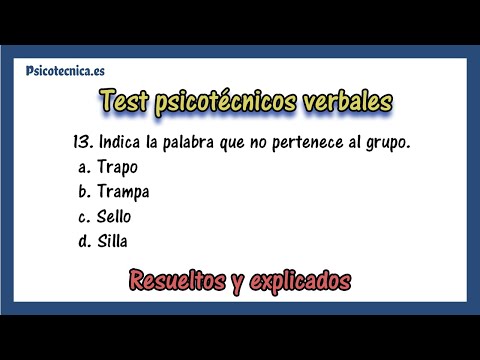 📝 Test psicotécnicos de razonamiento verbal con respuestas | con 20 ejercicios explicados