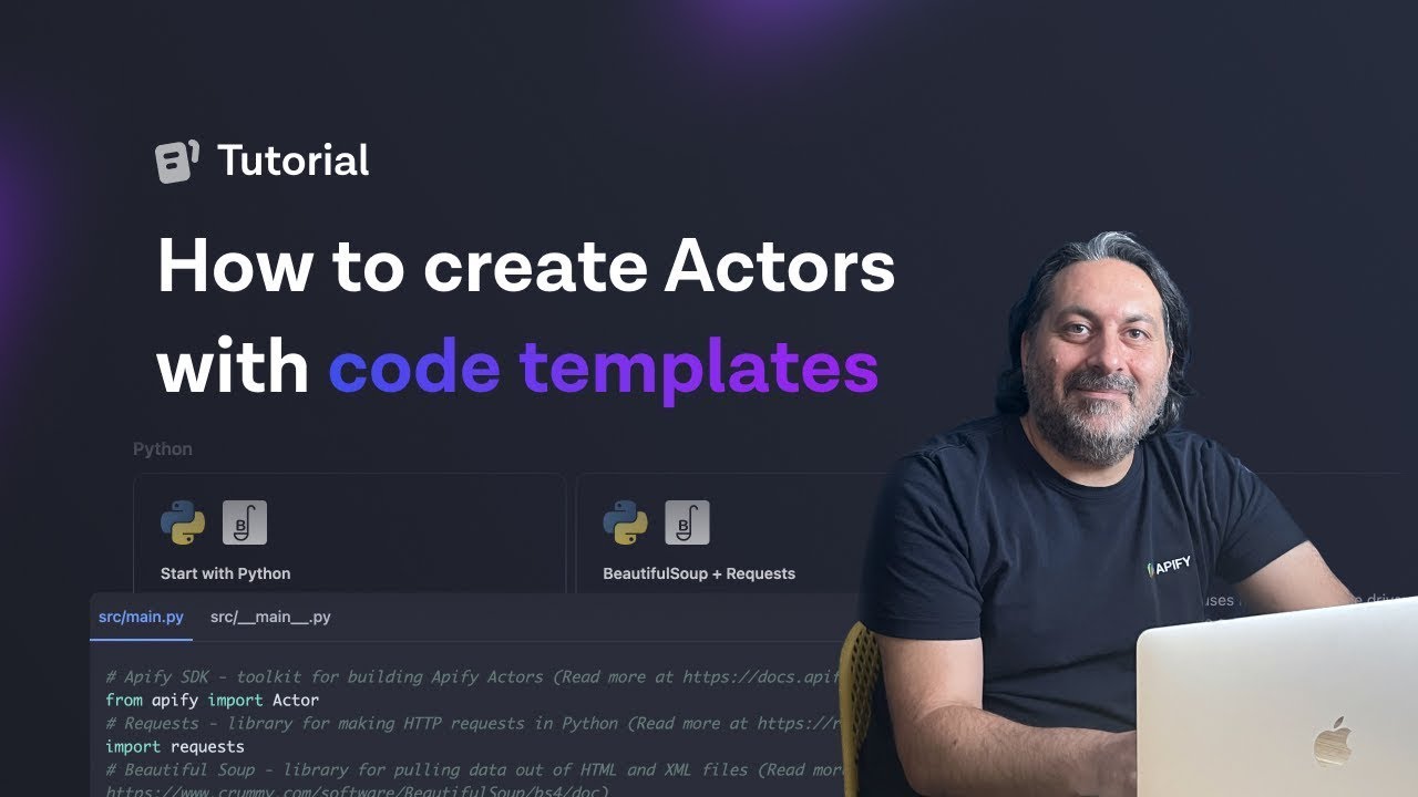 How to create Apify Actors with web scraping code templates