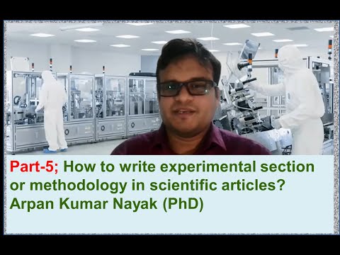 How to write experimental section or methodology in research articles?