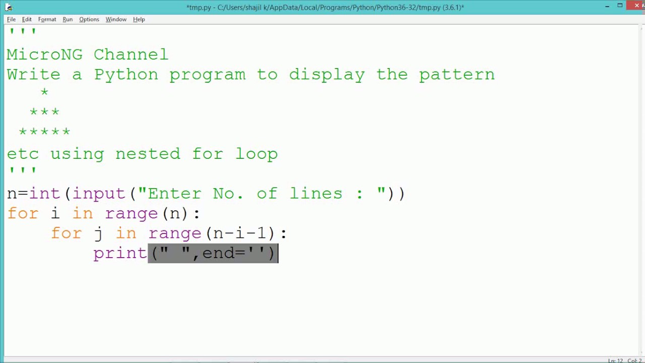 Python Program - Pattern 2