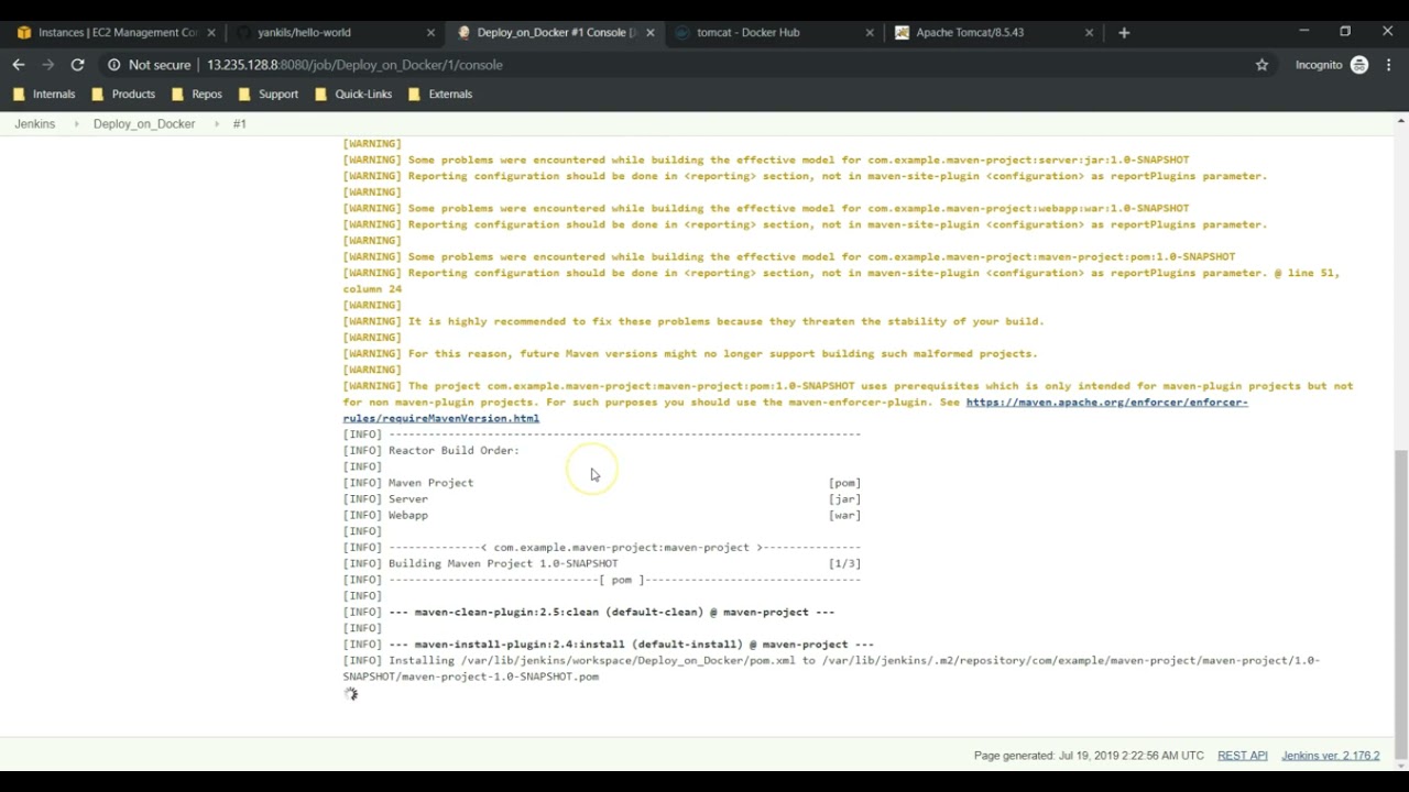 016 Jenkins Job to copy artifacts on to DockerHost