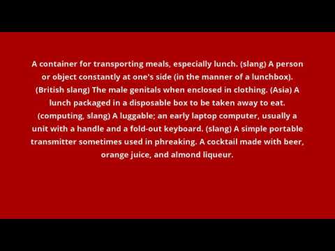 what is the meaning of lunchbox