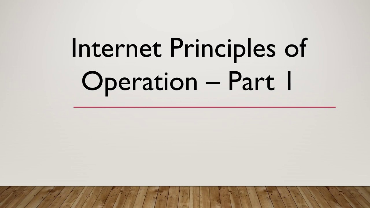 Computer Science 2210 Paper 1 Internet Principles of Operation Part 1