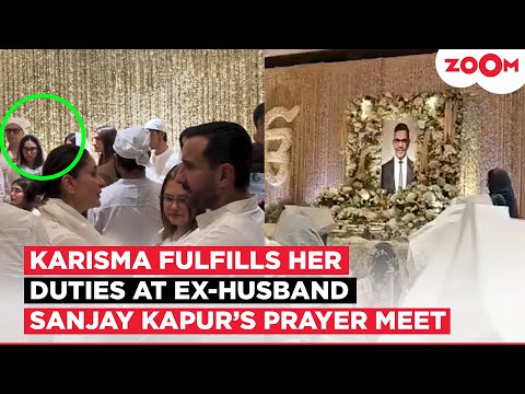 Karisma Kapoor fulfills her ex-wife duties as she attends Sanjay Kapur's prayer meet with kids!