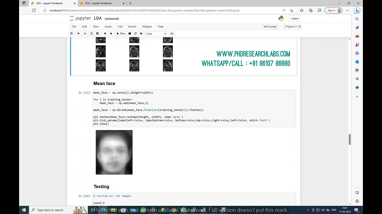 Face recognition using PCA and LDA | Python Code