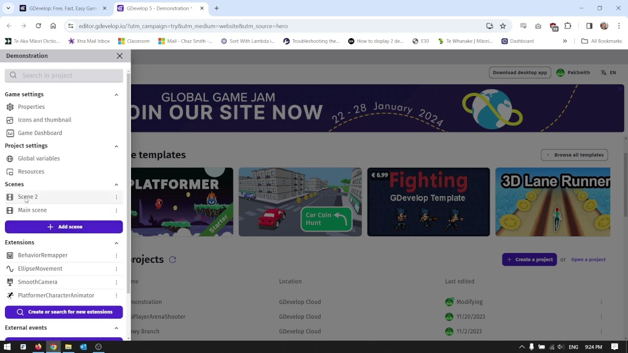 GDevelop video 12 - multiple levels