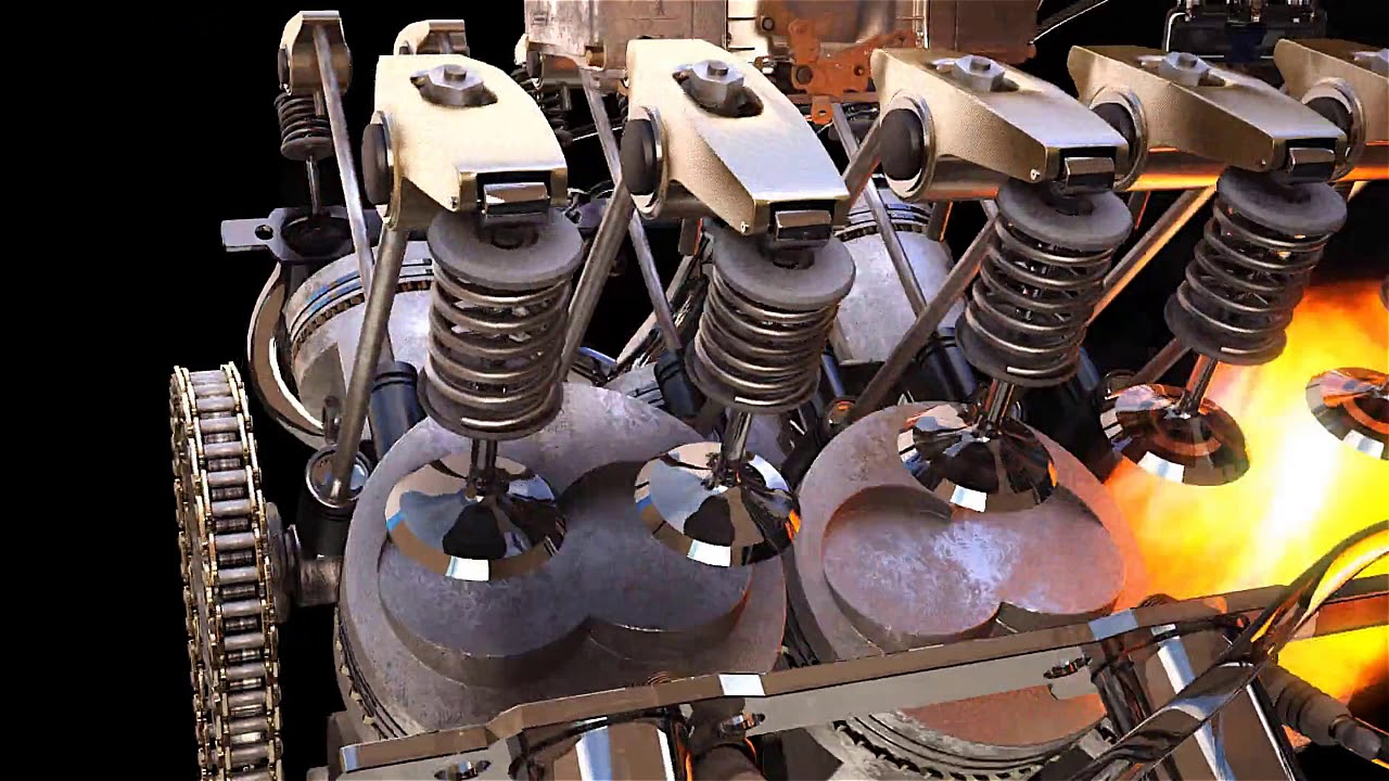 How V6 Car Engine Works (3D Simulation)