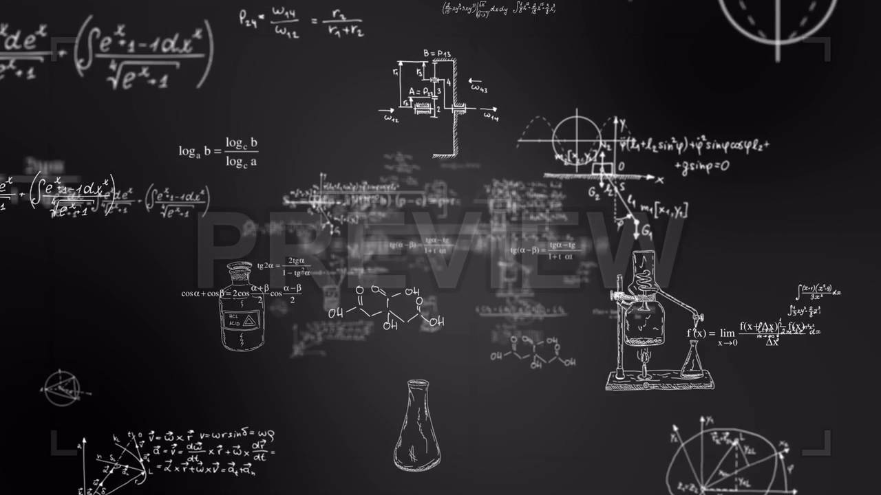 fly through differents formulas Stock Motion Graphics