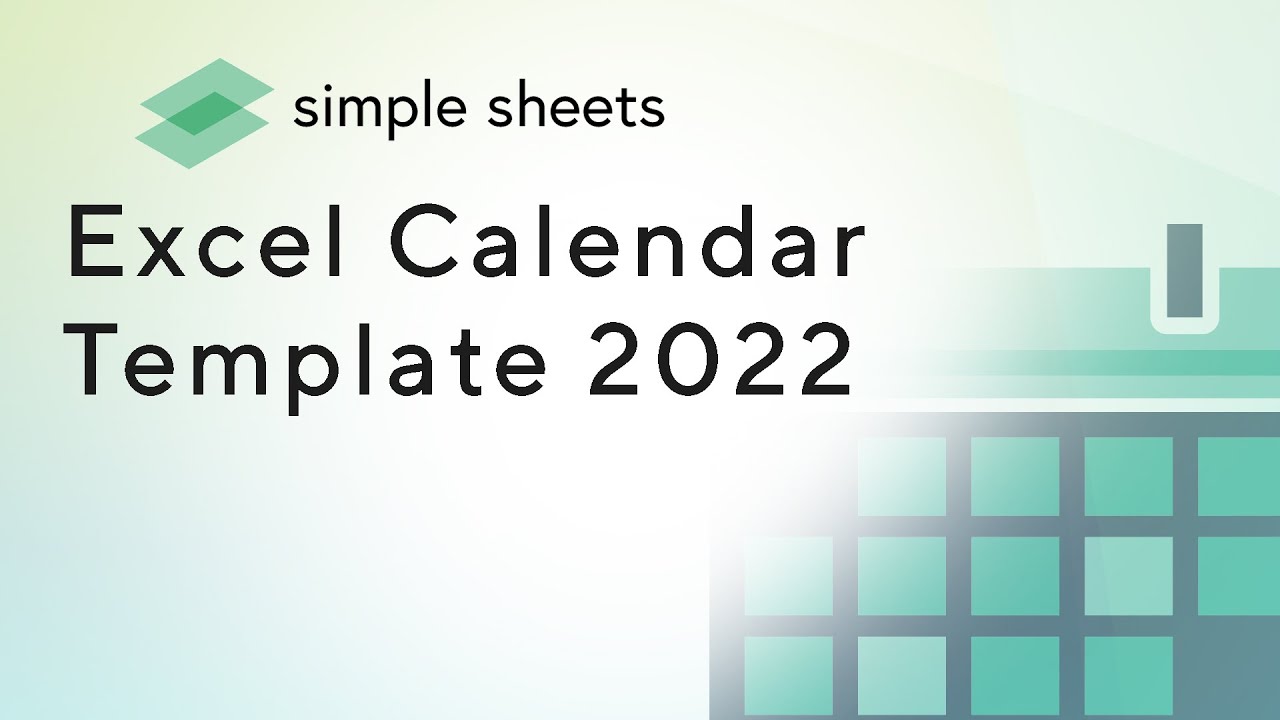 Easy 2022 Excel Calendar Template!