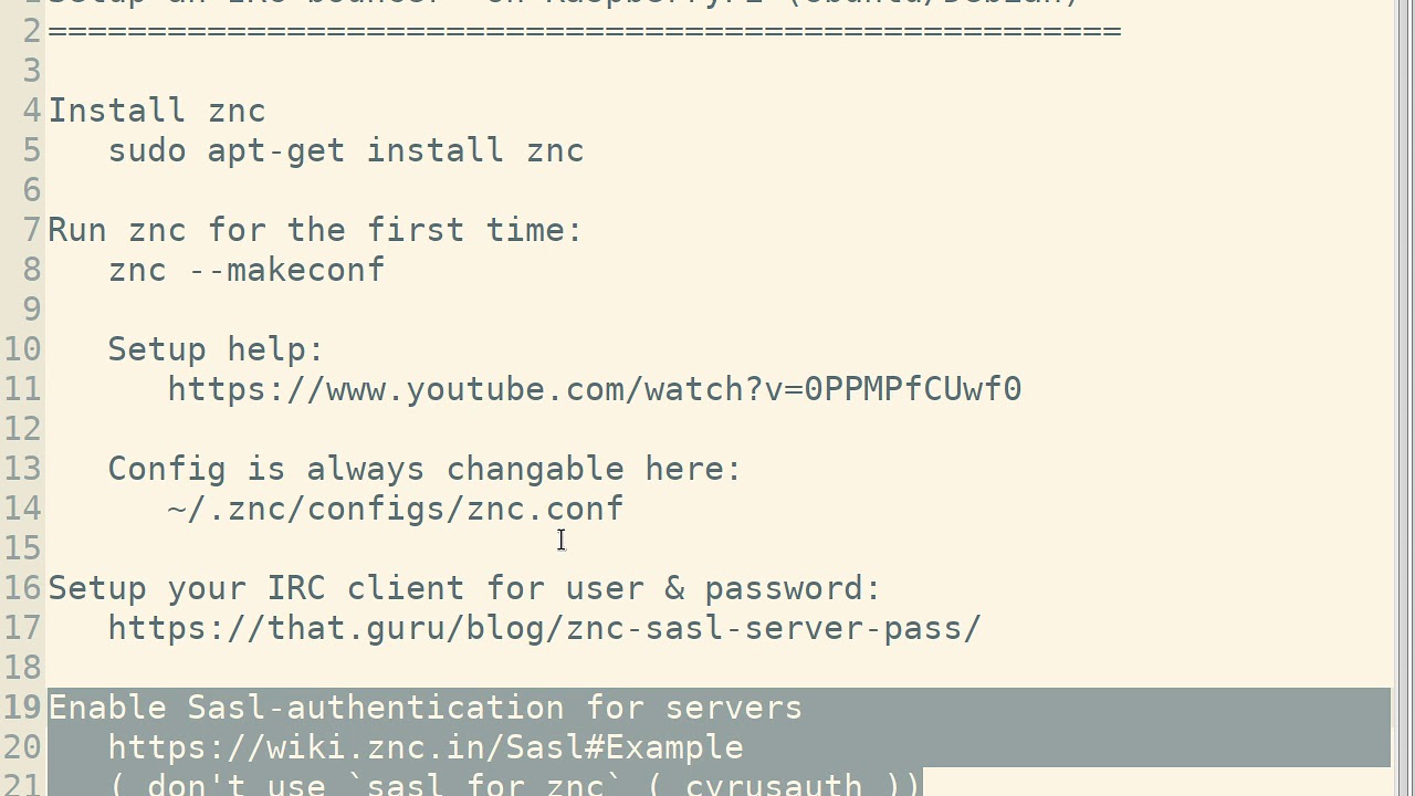 Setup an IRC bouncer on Raspberry Pi