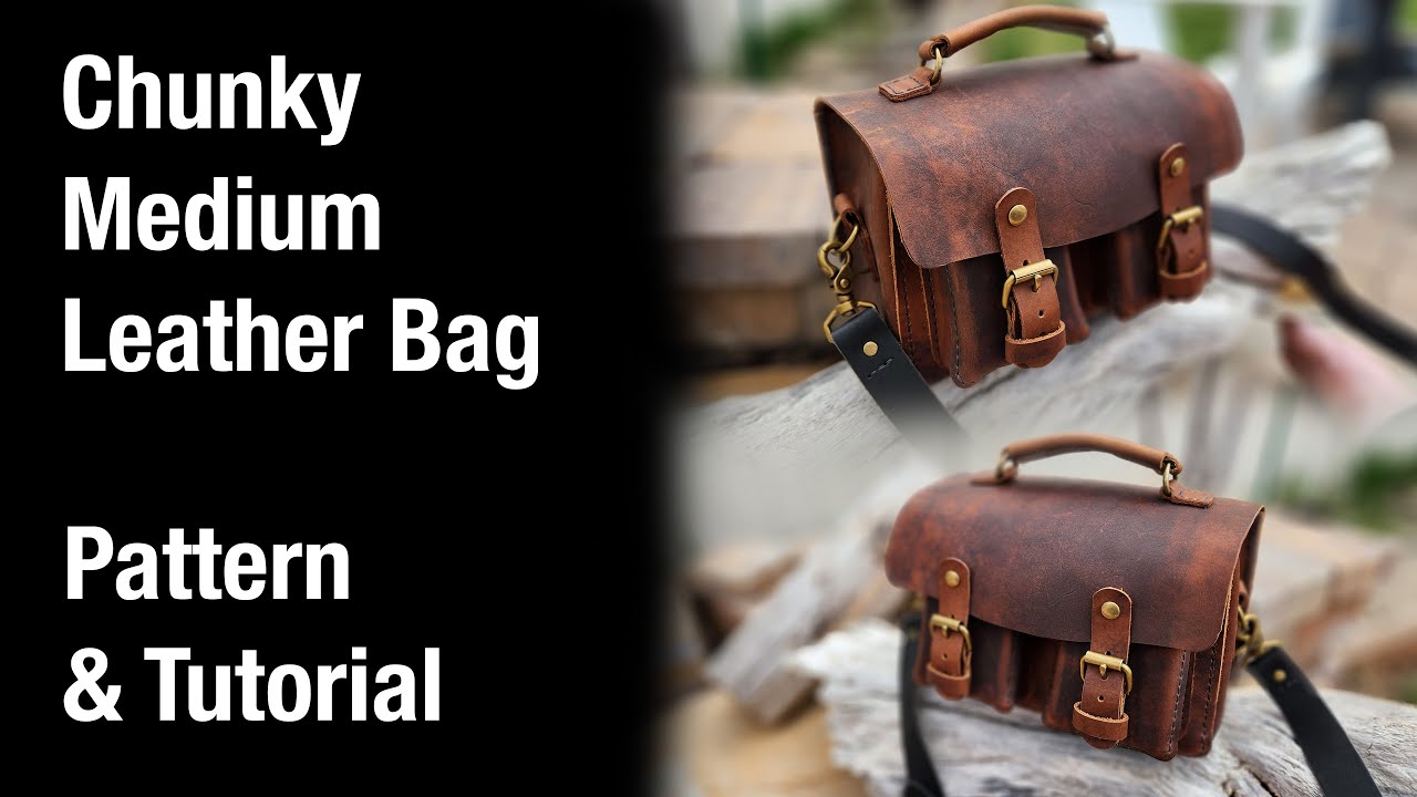 Chunky #Leather Bag #Pattern - Medium Sized Camera Bag Pattern - PDF #template and #Tutorial
