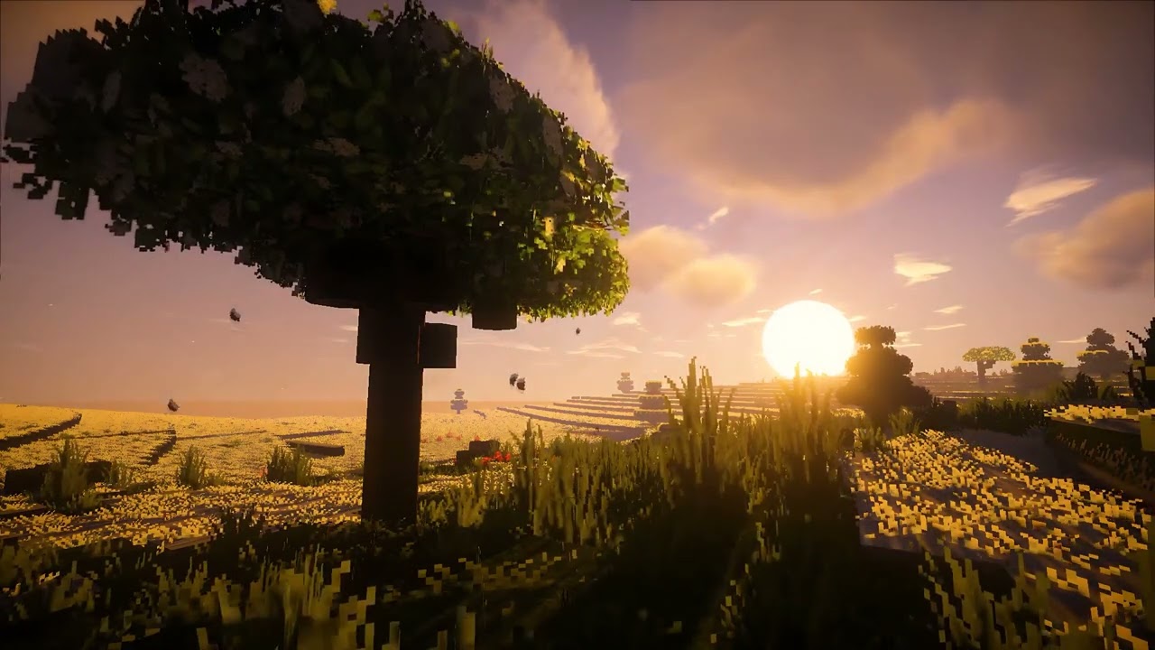 minecraft sunset 3840x2160 4k live wallpaper free for dekstop Windows 7/8/10/11