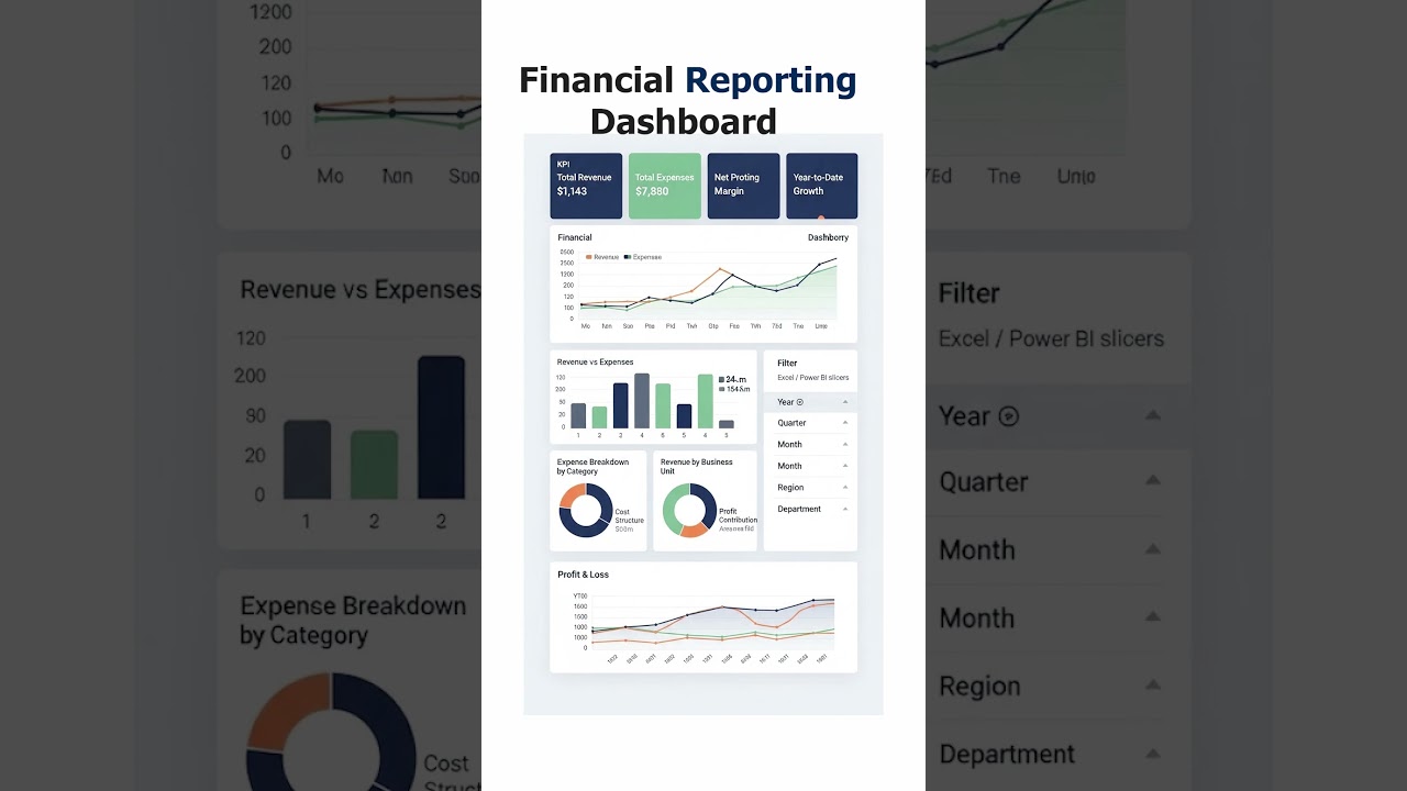 Finance Dashboard in Excel (Complete Financial Reporting & Analysis)