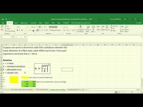 Excel Tutorial: Calculating Sample Size for Means in Excel