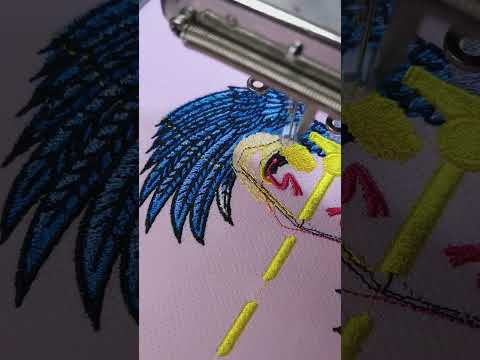 Pink + Gold + Blue Wings = 🔥🐍⚔️ Who else loves mythical embroidery?
