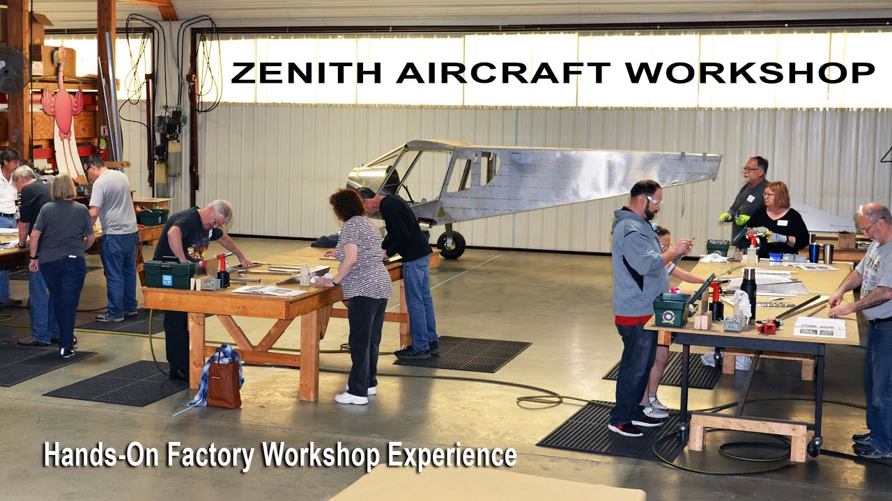 Kit airplane building workshop class at the Zenith Aircraft factory