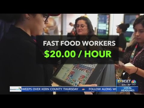 Minimum wage goes up to $20 for most fast food workers in California