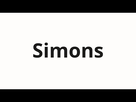 How to pronounce Simons