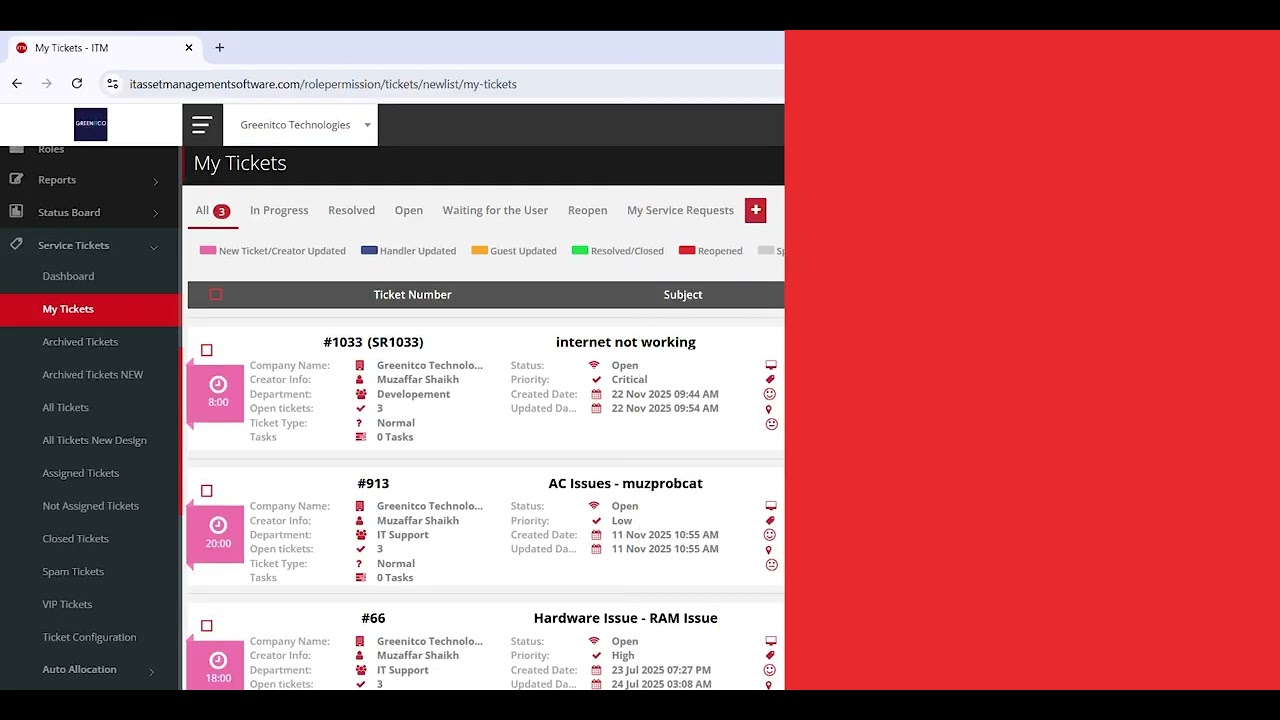 ITM Service Tickets Module – Complete Overview (Part 1)